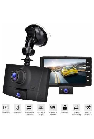 Kingboss SL-D220 Araç Içi Kamera 3 Kameralı Full Hd 1080P Kingboss SL-D220 Araç Içi Kamera 3 Kameralı Full Hd 1080P