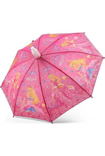 Pvc Kılıflı Kız Çocuk Şemsiyesi - Elf Girl Pembe