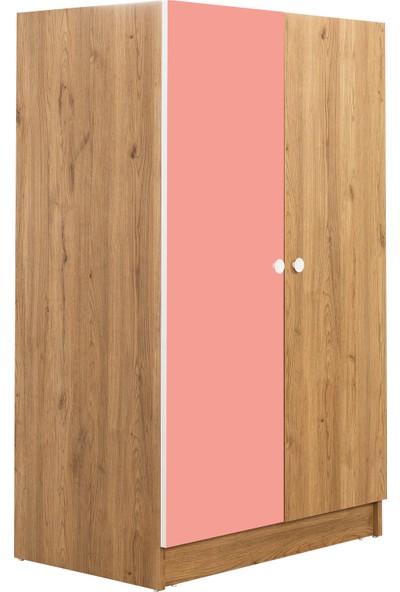 Güven Mobilya Okyanus Dolap Ceviz / Pembe Kiwi Dolap