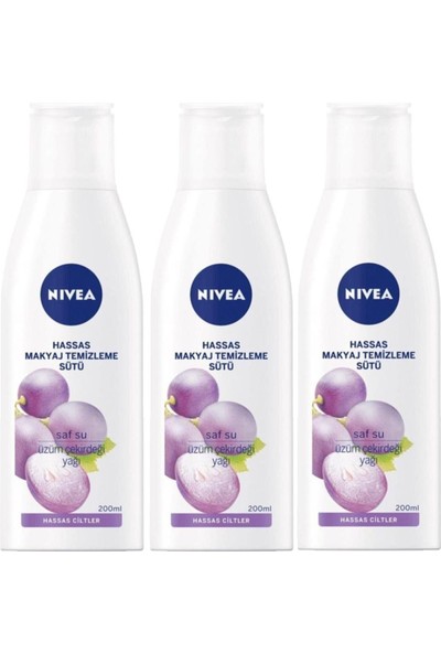 Nivea Hassas Makyaj Temizleme Sütü 200 ml X3 Adet