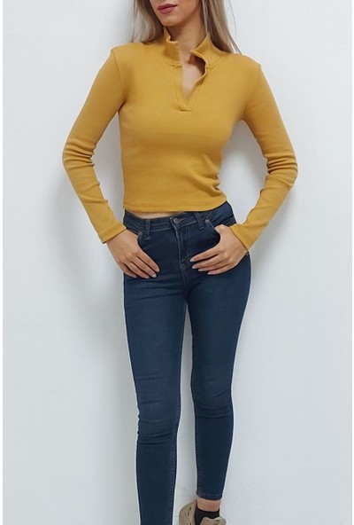 İnobag Polo Yaka Kazak Hardal