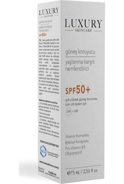 Luxury Skincare Güneş Koruyucu Yaşlanma Karşıtı Nemlendirici Spf 50+ 20 Luxury Skincare Güneş Koruyucu Yaşlanma Karşıtı Nemlendirici Spf 50+ 20