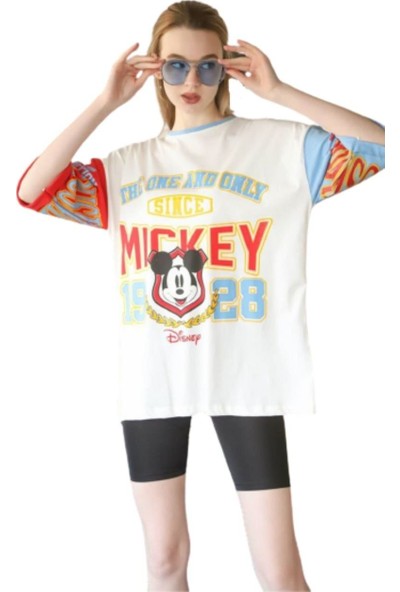 İnobag Oversize Baskılı Tişört Beyaz