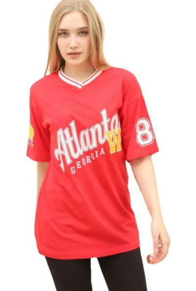 İnobag Atlanta Baskılı Tişört Kırmızı
