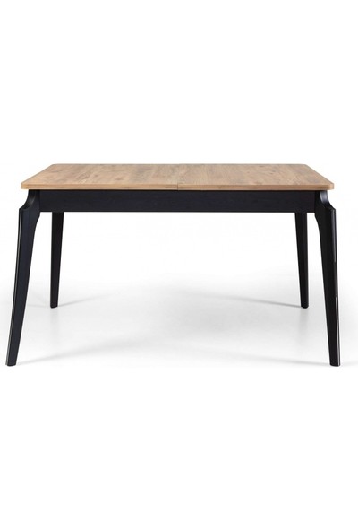 Evistro Ortadan Açılır Yemek Masası 90X145CM Atlantik Çam-Siyah Evistro Ortadan Açılır Yemek Masası 90X145CM Atlantik Çam-Siyah