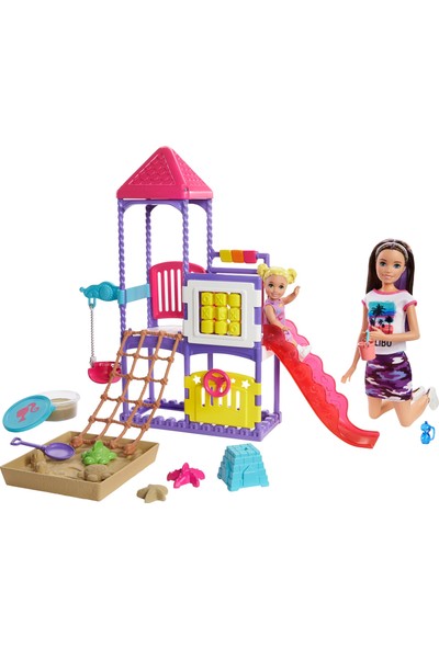 Barbie Bebek Bakıcısı Skipper ve Oyun Parkındaki Bebekleri Seti - Salıncaklı, Kaydıraklı, Kum Havuzlu GHV89 Barbie Bebek Bakıcısı Skipper ve Oyun Parkındaki Bebekleri Seti - Salıncaklı, Kaydıraklı, Kum Havuzlu GHV89