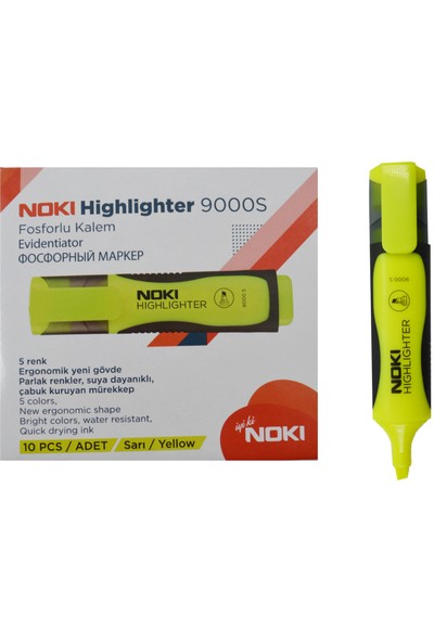 Noki Fosforlu Kalem 10 Adet Sarı Noki Fosforlu Kalem 10 Adet Sarı