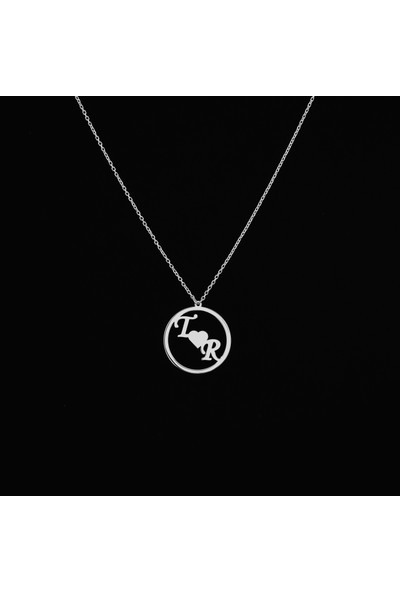 HMC Gold Yuvarlak Içi Kalpli Harfli Kolye 925 Ayar Gümüş HMC Gold Yuvarlak Içi Kalpli Harfli Kolye 925 Ayar Gümüş