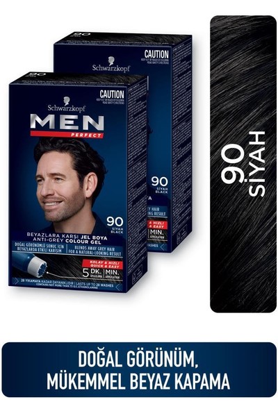 SCHWARZKOPF MEN PERFECT SAÇ BOYASI 90 - SİYAH X 2 ADET SCHWARZKOPF MEN PERFECT SAÇ BOYASI 90 - SİYAH X 2 ADET