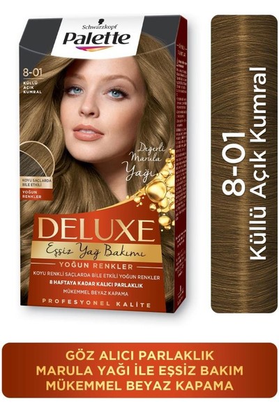 Palette Deluxe Yoğun Renkler 8-01 Küllü Açık Kumral Saç Boyası Palette Deluxe Yoğun Renkler 8-01 Küllü Açık Kumral Saç Boyası