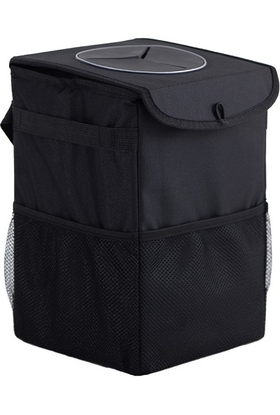 Generic Kapaklı Araba Çöp Kovası 15 x 15 x 25CM Siyah (Yurt Dışından)