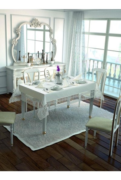 Finezza Gisella 8 Peçeteli Masa Örtüsü Krem