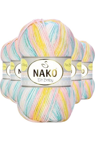 Nako 5 Adet Mini Batik Bebe El Örgü Ipi Gökkuşağı 32428 Nako 5 Adet Mini Batik Bebe El Örgü Ipi Gökkuşağı 32428