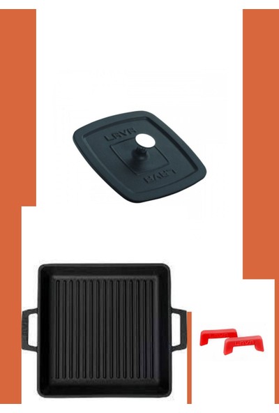 Lava Döküm Demir Tost ve Et Mühürleme Seti3(26 26 Tava,pres,sap) Lava Döküm Demir Tost ve Et Mühürleme Seti3(26 26 Tava,pres,sap)
