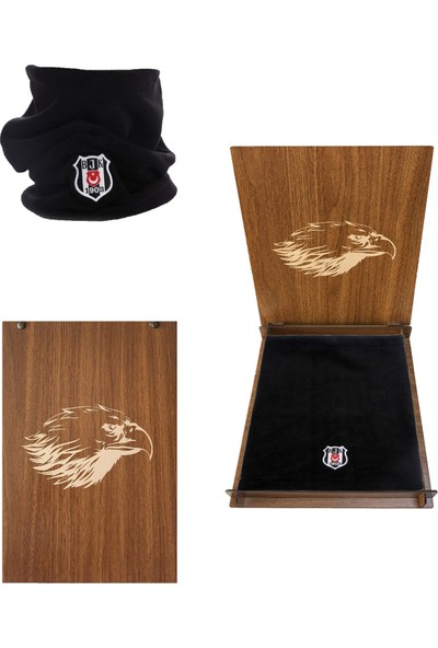 Beşiktaş Lisanslı Polar Boyunluk - Bere (Ahşap Kutulu)