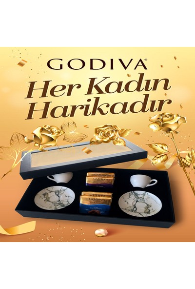 Godiva '40 Yıl Hatır' Hediye Çikolata Kutusu Siyah