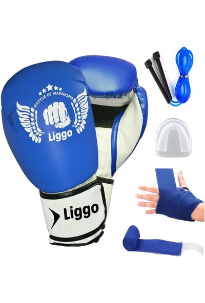 Liggo Çocuk Boks Eldiveni Seti Bandaj Dişlik Atlama Ipi Kick Boks Muay Thai Liggo Çocuk Boks Eldiveni Seti Bandaj Dişlik Atlama Ipi Kick Boks Muay Thai