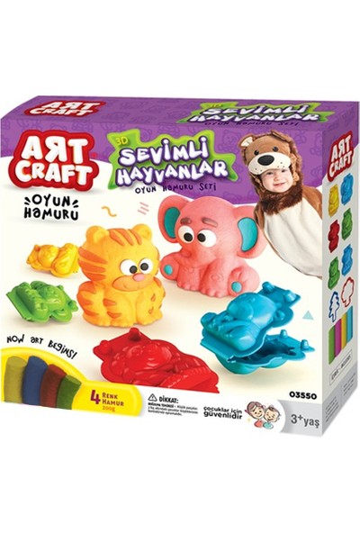 Art Craft 3 Boyutlu Sevimli Hayvanlar Oyun Hamuru Seti 200 gr Sevimlihayvanlar Art Craft 3 Boyutlu Sevimli Hayvanlar Oyun Hamuru Seti 200 gr Sevimlihayvanlar