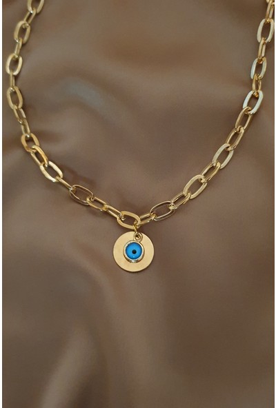 Bej Takı Plaka Detay Göz Kadın Kolye Halhal Bej Takı Plaka Detay Göz Kadın Kolye Halhal