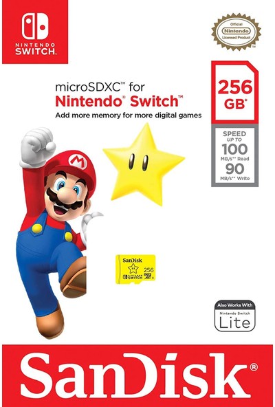 Sandisk 256GB Nintendo Switch Lisanslı Hafıza Kartı Mario Edition 256 GB Sandisk 256GB Nintendo Switch Lisanslı Hafıza Kartı Mario Edition 256 GB