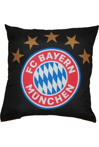 Fcb Bayern Münih 5. Yıldız Dekoratif Yastık Lisanslı Kırlent 40X40 cm