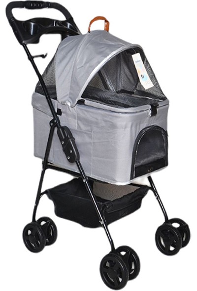 Zampa Verstappen Kedi Köpek Arabası Gri 45 x 64 x 96 cm