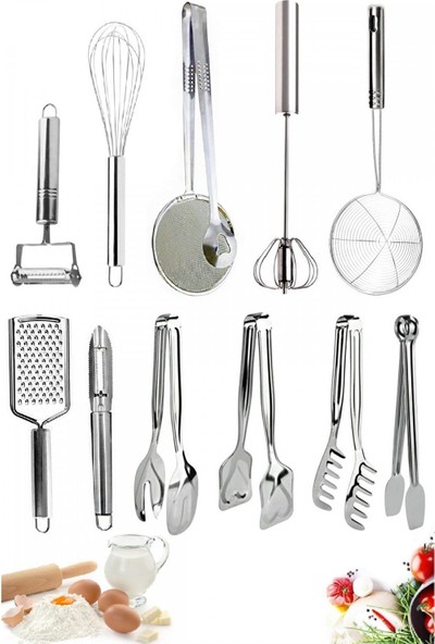 Tilbe Home Metal Soyacak Kabak Oyacağı Rende Kepçe Kevgir Çelik Çırpıcı Makarna Izgara Salata Pasta Yağ Maşası Tilbe Home Metal Soyacak Kabak Oyacağı Rende Kepçe Kevgir Çelik Çırpıcı Makarna Izgara Salata Pasta Yağ Maşası