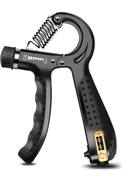 Sertlik Ayarlanabilir 5-60KG Direnç Sayaçlı El Egzersiz Yayı Siyah Sertlik Ayarlanabilir 5-60KG Direnç Sayaçlı El Egzersiz Yayı Siyah