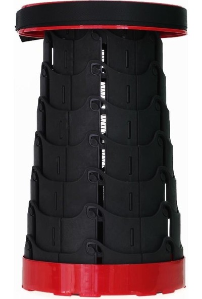 Teleskopik Katlanabilir, Taşınabilir Tabure-Kırmızı