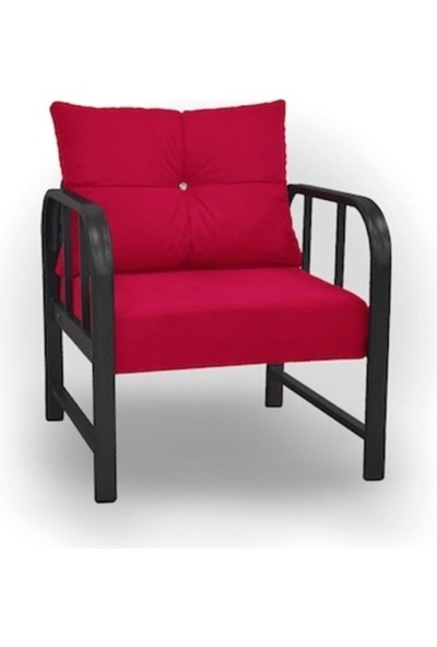 Buradabak Alart Tekli Koltuk & Tekli Kanepe Bahce ve Balkon Koltuk Takımı Kırmızı