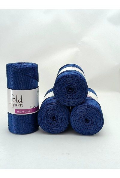 Fold Yarn / Polyester Makrome No:4 / Açık Lacivert (4 Adet) Fold Yarn / Polyester Makrome No:4 / Açık Lacivert (4 Adet)
