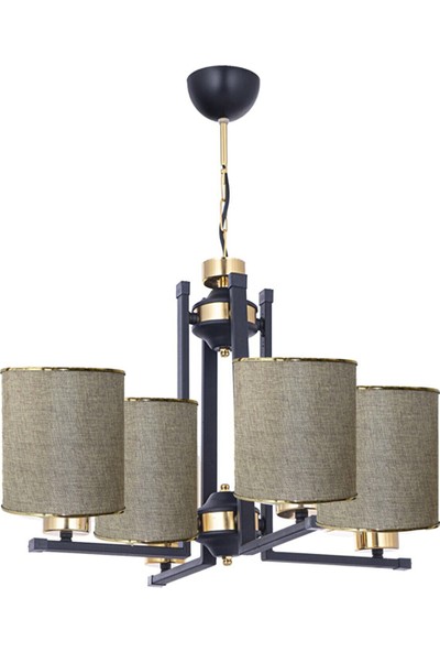 Avize 4'lü Toval Model Bej Gold Detay Avize 4'lü Toval Model Bej Gold Detay