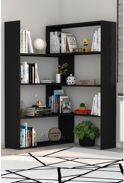 Moonlife Pisagor Kitaplık Siyah Moonlife Pisagor Kitaplık Siyah