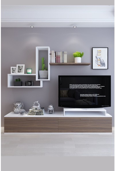 Moonlife Roma Tv Ünitesi Beyaz Ceviz