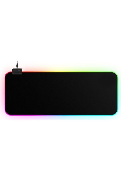 M90 Rgb Işıklı Düz Siyah 80*30 cm Gaming Oyuncu Mousepad Xxl