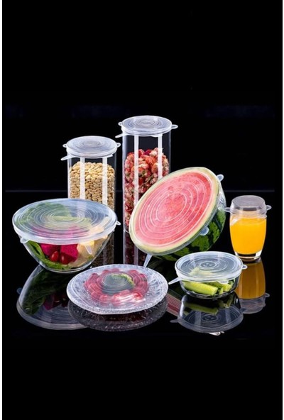 Kitchen Life Çok Amaçlı Silikon Esneyebilen 6'lı Kapak Kitchen Life Çok Amaçlı Silikon Esneyebilen 6'lı Kapak