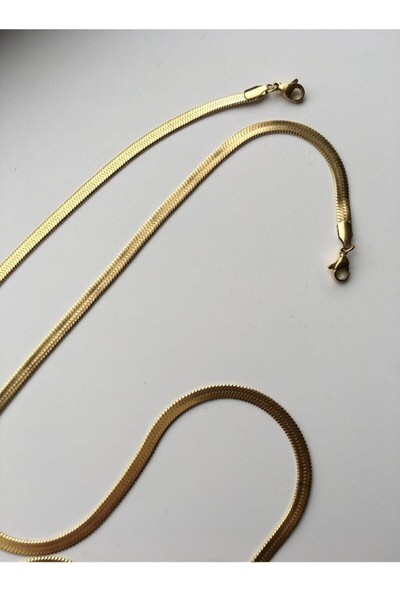 By Gökçe Kararmaz Solmaz Ezme Italyan Zincir Çelik Kolye Gold By Gökçe Kararmaz Solmaz Ezme Italyan Zincir Çelik Kolye Gold