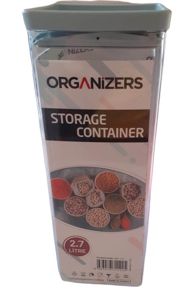 2,7 Lt Kare Saklama Kabı