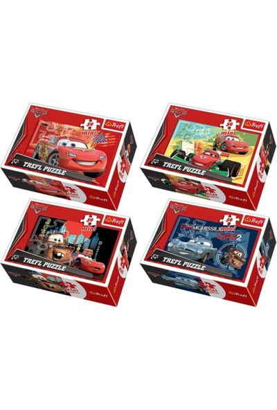 Trefl Cars Arabalar Mini Puzzle 54 Parçalı 4'lü Set