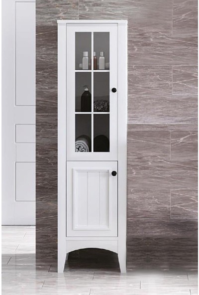 Denko Helena 35 cm Mdf Beyaz Banyo Boy Dolabı Denko Helena 35 cm Mdf Beyaz Banyo Boy Dolabı