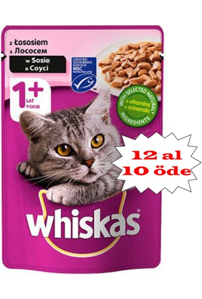 Whiskas Pouch In Gravy Somonlu Kedi Maması 100 gr 12 Al 10 Öde Whiskas Pouch In Gravy Somonlu Kedi Maması 100 gr 12 Al 10 Öde