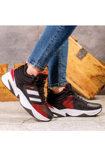 Jump 24774 Boğazlı Black Red Unisex Spor Ayakkabı V6