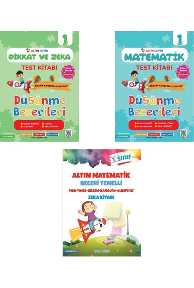Altın Nokta Yayınları 1. Sınıf Altın Beyin Matematik Test Kitabı +Beceri Temelli Soru ve Dikkat Zeka Test Kitabı Altın Nokta Yayınları 1. Sınıf Altın Beyin Matematik Test Kitabı +Beceri Temelli Soru ve Dikkat Zeka Test Kitabı