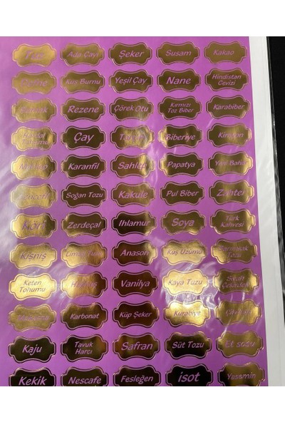 Yzhome Gold 60 Adet Baharat Bakliyat Kuruyemiş Baharatlık Kavanoz Sticker Etiketi Yzhome Gold 60 Adet Baharat Bakliyat Kuruyemiş Baharatlık Kavanoz Sticker Etiketi