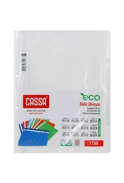 Cassa Telli Dosya Beyaz 50'li Paket Cassa 7730 Eco Cassa Telli Dosya Beyaz 50'li Paket Cassa 7730 Eco