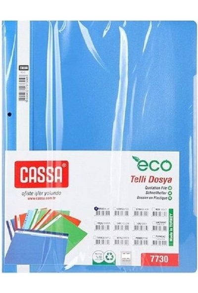 Cassa Telli Dosya Mavi 50'li Paket Cassa 7730 Eco Cassa Telli Dosya Mavi 50'li Paket Cassa 7730 Eco
