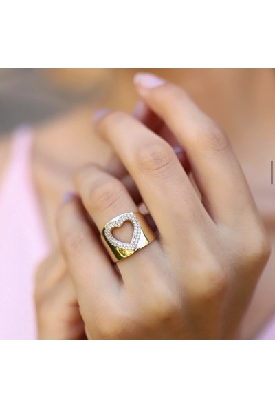 Çağdaş Kuyumculuk Kalp Kemer Yüzük