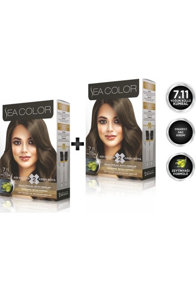 Sea Color 7.11 Yoğun Küllü Kumral 4'lü Set Boya Sea Color 7.11 Yoğun Küllü Kumral 4'lü Set Boya