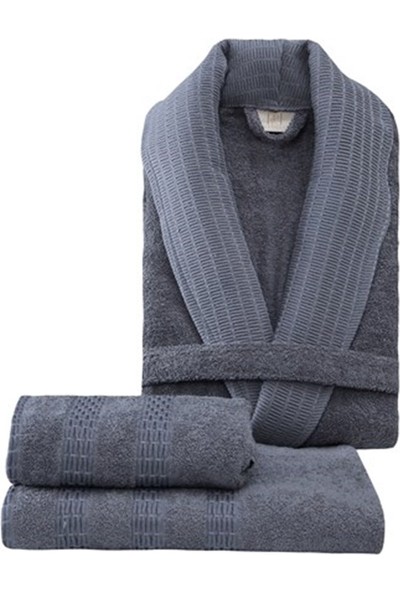 3 Parça Pandora Erkek Bornoz Seti Antrasit 3 Parça Pandora Erkek Bornoz Seti Antrasit