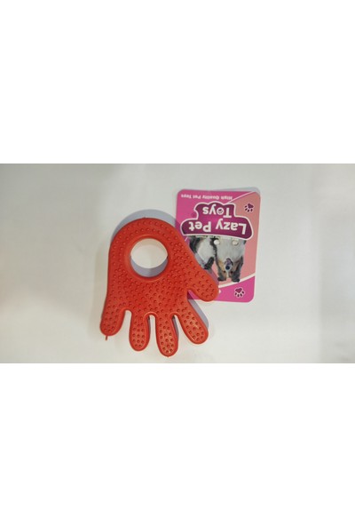 Lazy Pet Toys El Şekilli Kauçuk Diş Kaşıma Kırmızı